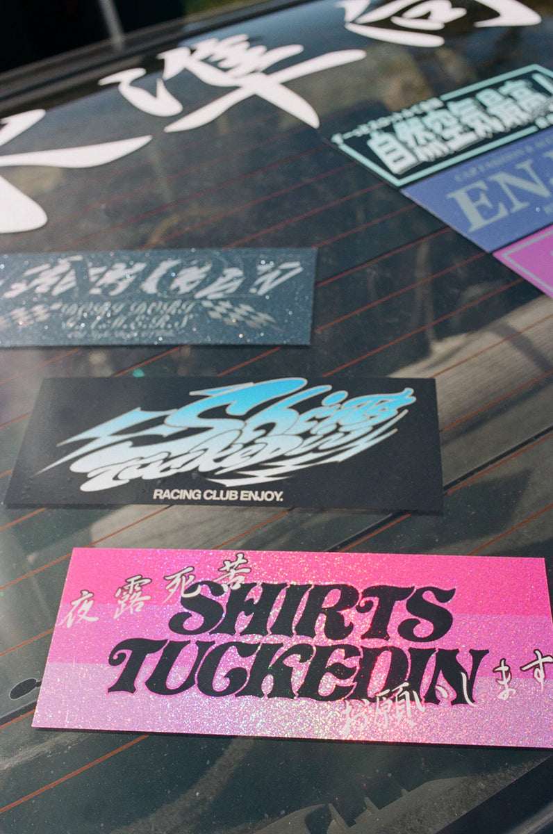 SHIRTSTUCKEDIN NEW LOGO CHECKER RACING CLUB ENJOY STICKER – 86 Fighters